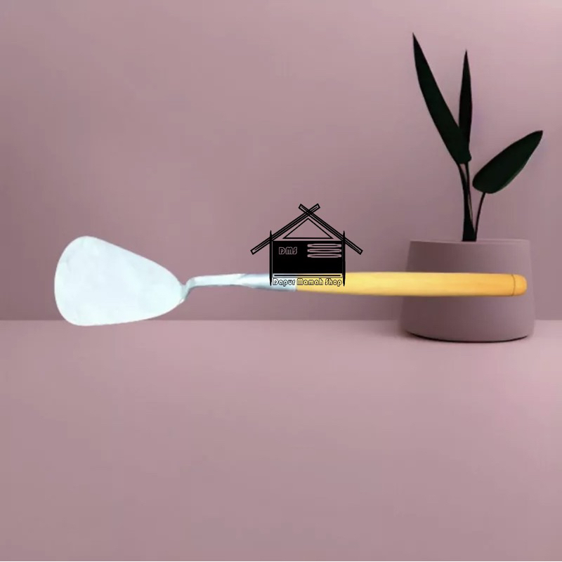 Jual Spatula/Sutil Aluminium Gagang Kayu | Shopee Indonesia