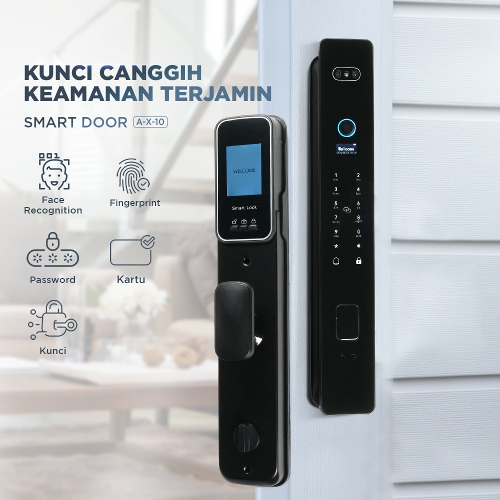 Jual Smart Door Lock Face Recognition Camera Password Fingerprint Card ...