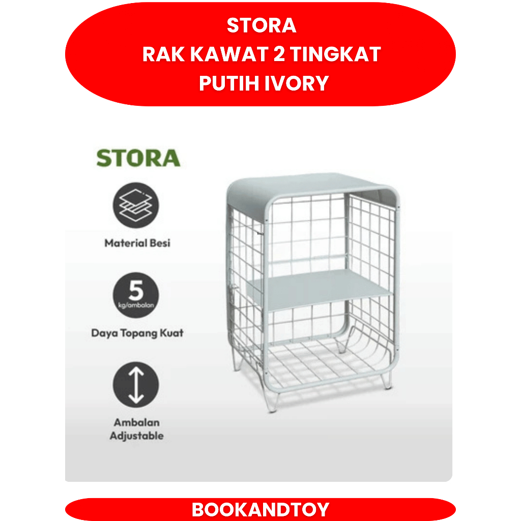 Jual Stora Rak Kawat 2 Tingkat Putih Ivory Storage Wire Rack 2 Tier ...