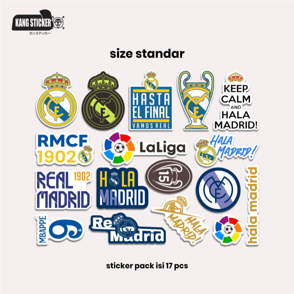 Jual STICKER PACK REAL MADRID 17PCS - PREMIUM STICKER - WATERPROOF ...