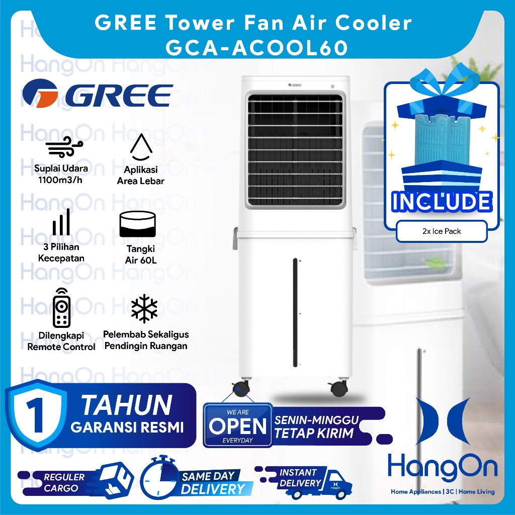 Jual GREE Tower Fan Air Cooler Kapasitas 60 Liter 60L GCA-ACOOL60 ...