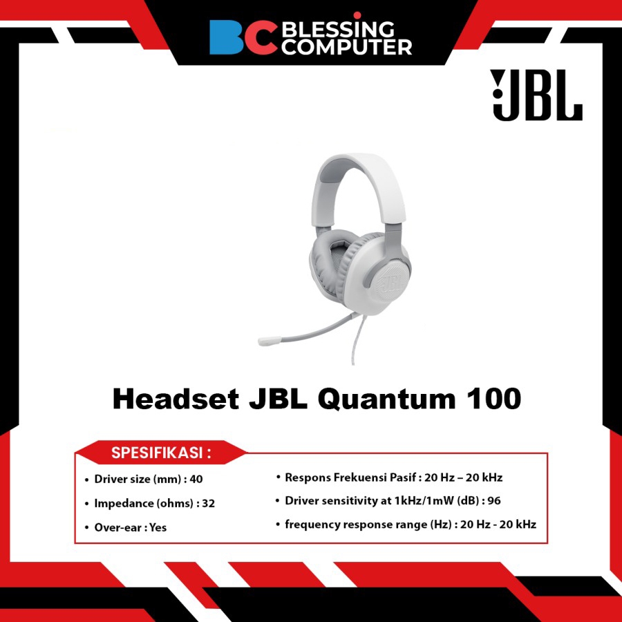 Jual Headset JBL Quantum 100 - Putih | Shopee Indonesia