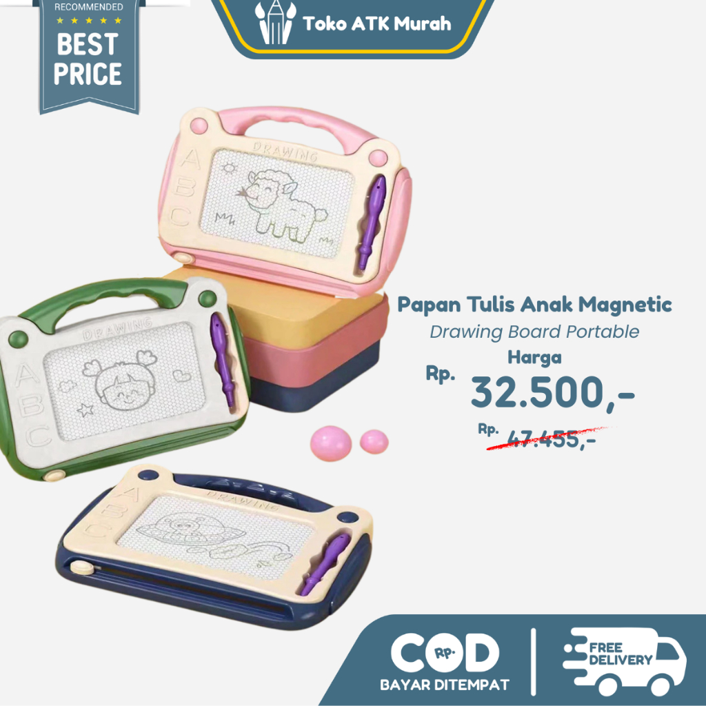 Jual Papan Tulis Anak Magnetic Mainan Edukasi Drawing Board Portable ...
