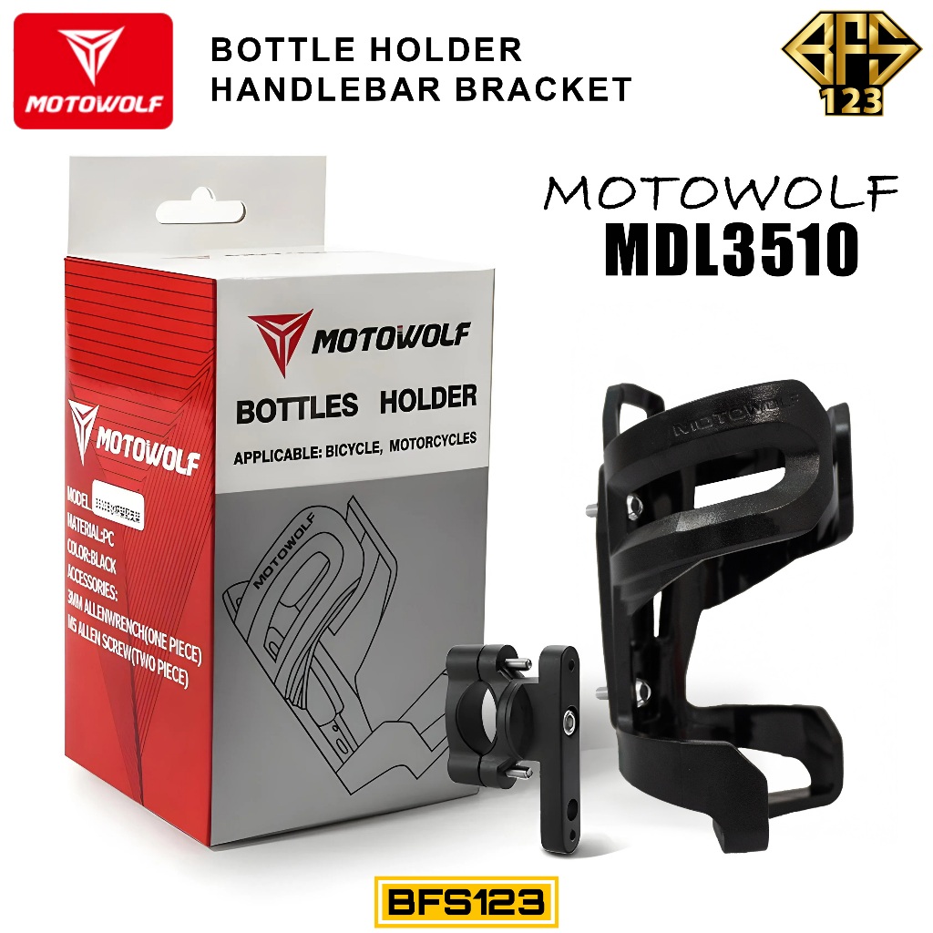 Jual Motowolf Bottle Holder Stang Tempat Minum Sepeda dan Motor Holder ...