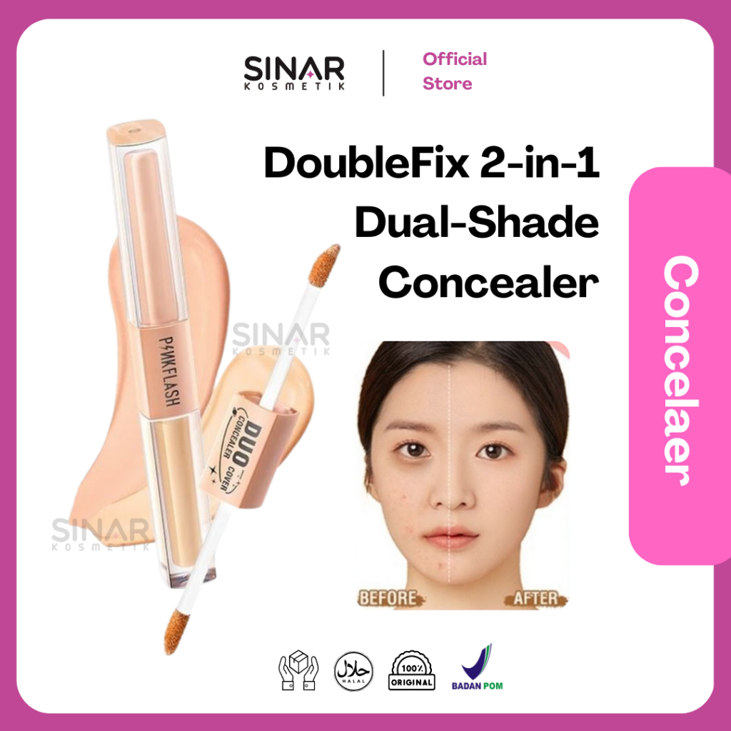 Jual Pinkflash DoubleFix 2-in-1 Dual-Shade Concealer Full Coverage ...