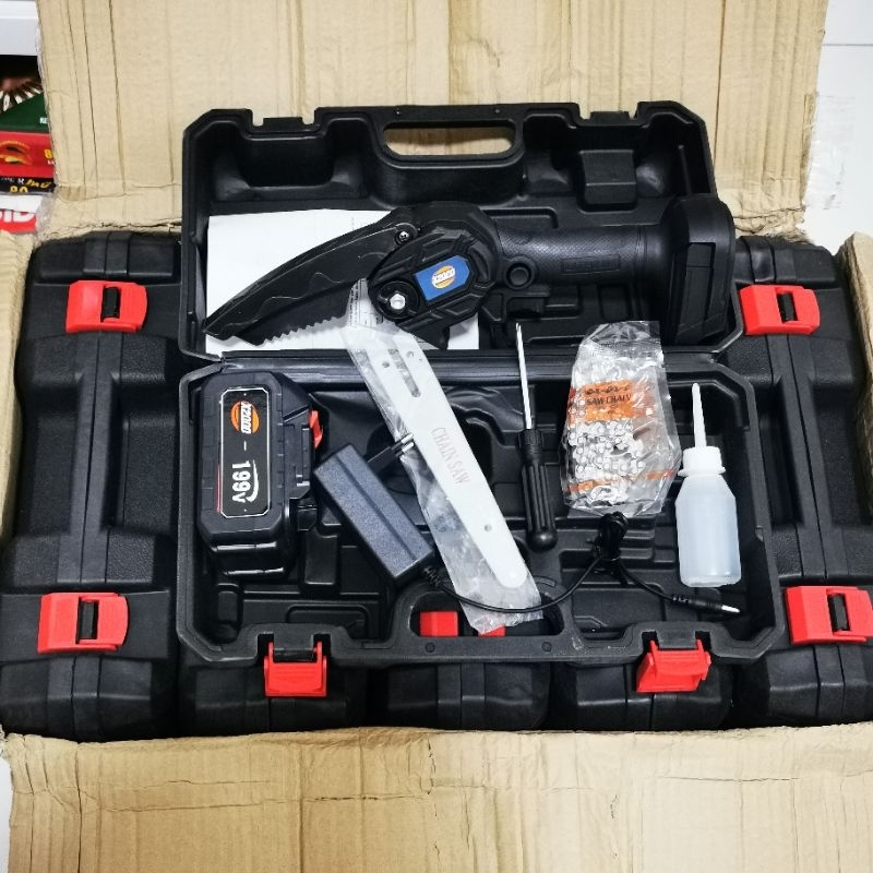 Jual Cordless Chainsaw 6" inch 20v Mesin Gergaji Potong Kayu Tenaga ...