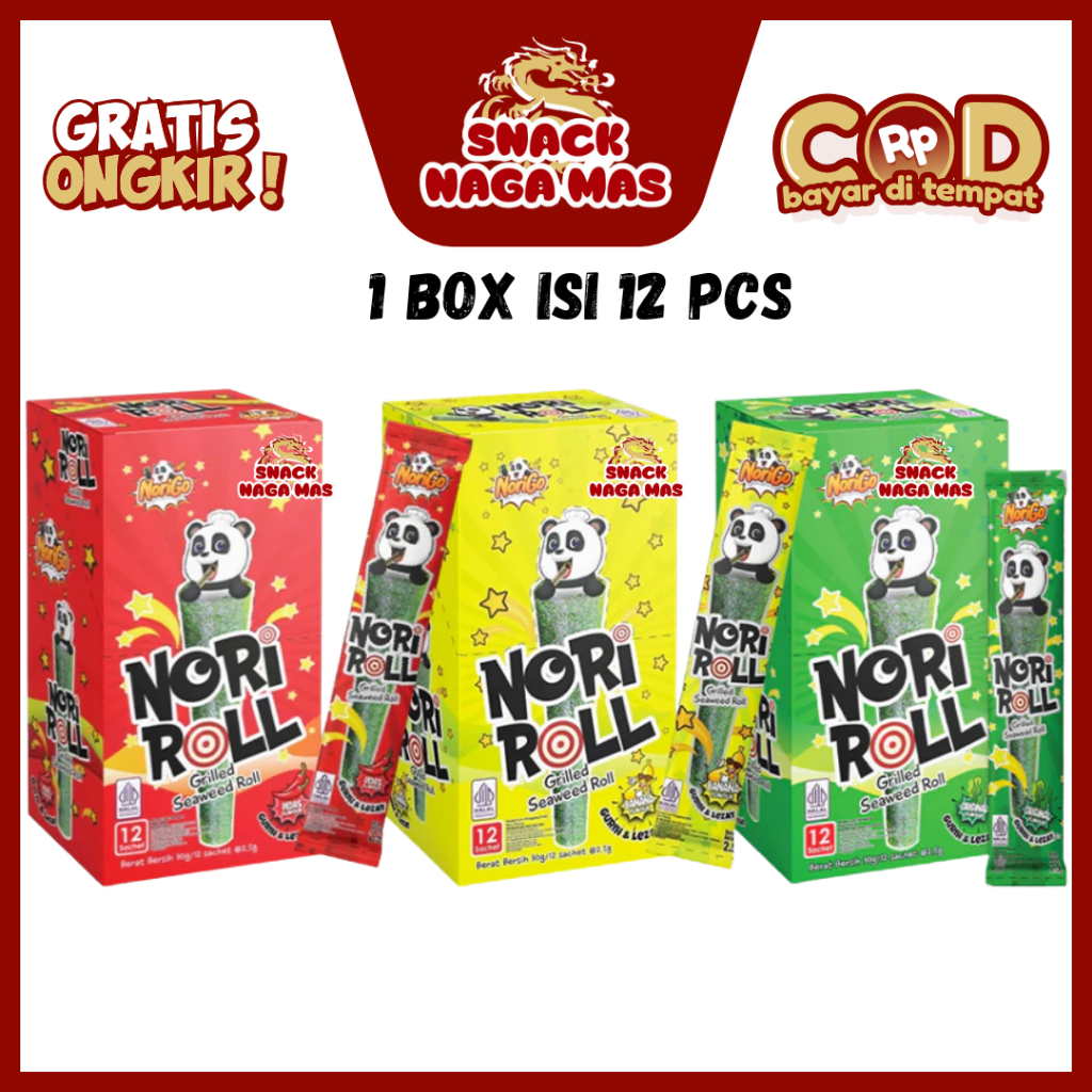 Jual NORIGO NORI ROLL GRILLED SEAWEED ROLL [1 BOX ISI 12 PCS] | Shopee ...