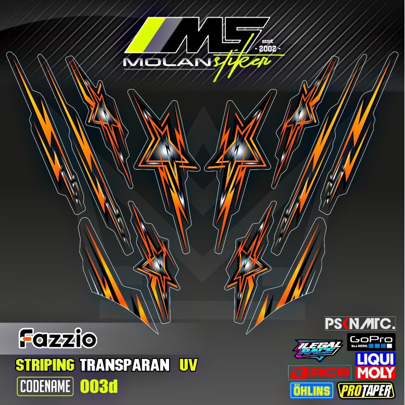 Jual Decal Sticker Striping Variasi Transparan Uv Fazzio Star Fazzio ...