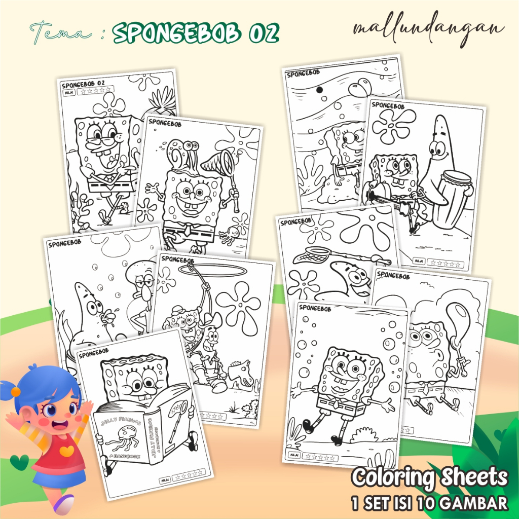 Jual LEMBARAN MEWARNAI ANAK A4 - KERTAS GAMBAR UNTUK ANAK TEMA ...