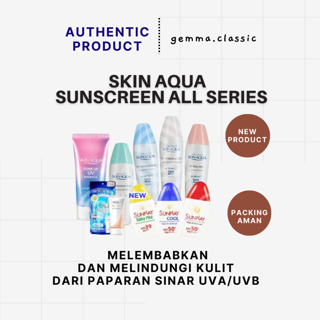 Jual Skin Aqua Sunscreen Whitening Milk / Moisture Milk / Moisture Gel ...