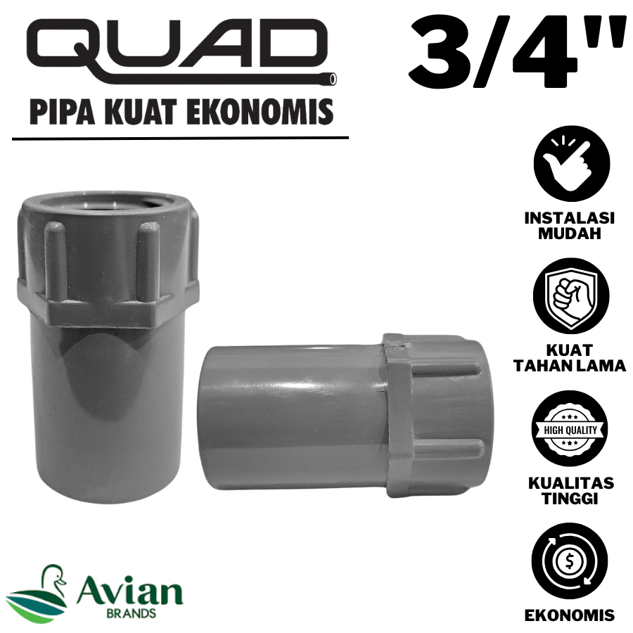 Jual QUAD SOCK DRAT DALAM 3/4 AW INCH QUAD SDD 3/4 AW INCH SAMBUNGAN ...