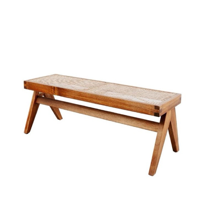 Jual BENCH KAYU JATI MIX ROTAN TERBARU || KURSI PANJANG KAYU JATI ...