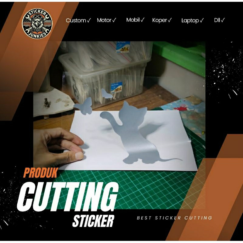 Jual STIKER KUCING LUCU | STIKER CUTTING | CUSTOM MOBIL LAPTOP KOPER ...