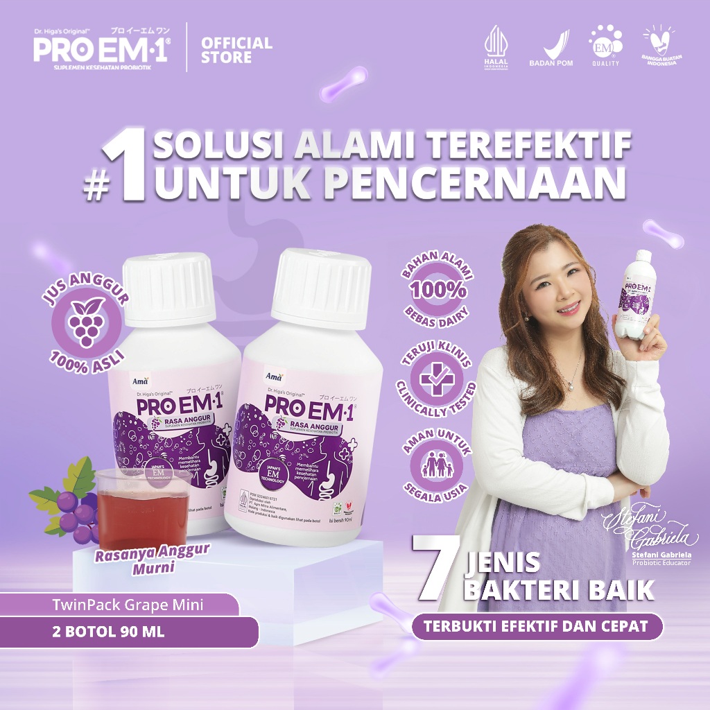 Jual PRO EM1 Paket 2 Botol Rasa Anggur 90ml | Suplemen Probiotik | Anak ...