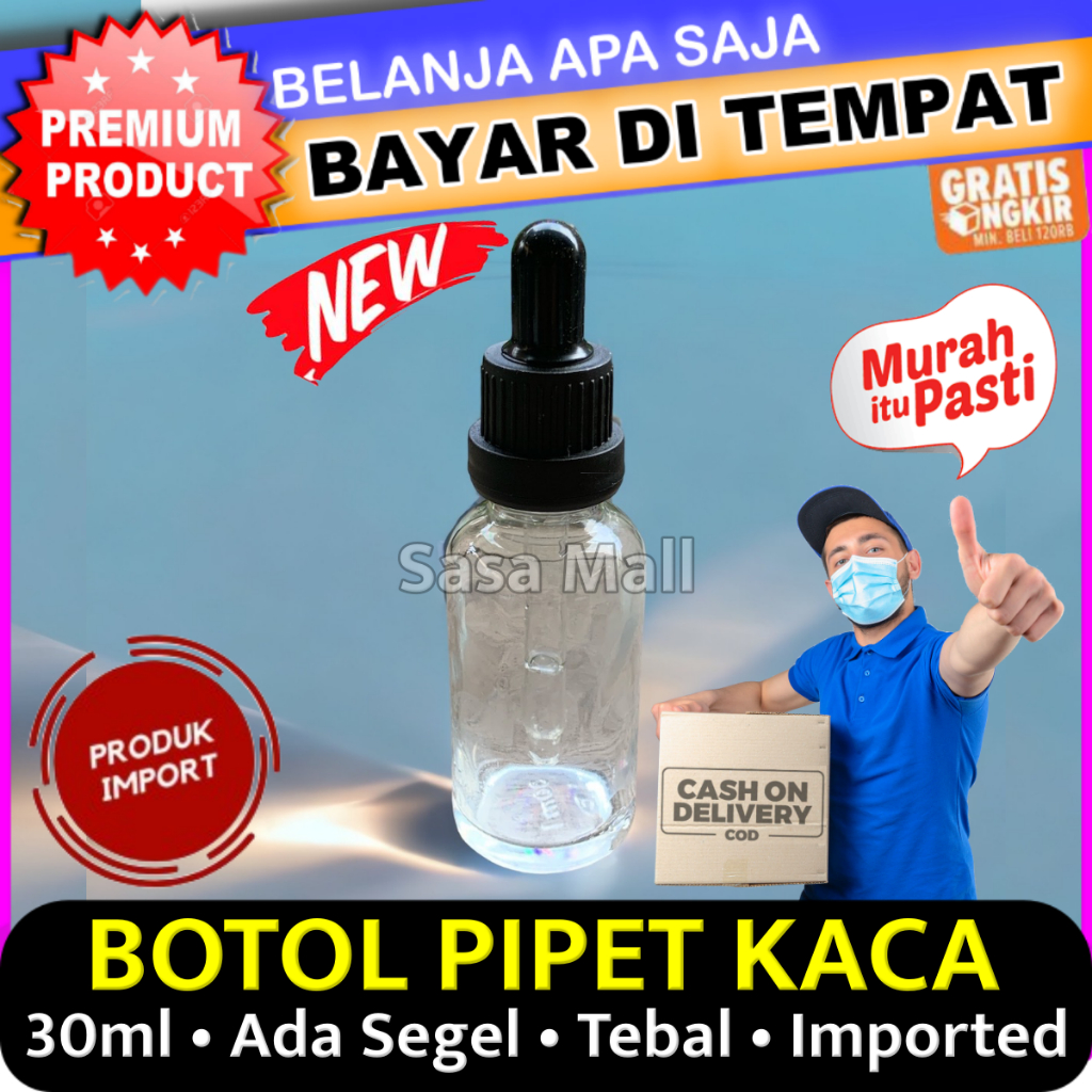 Jual Botol Pipet Kaca 30ml / Glass Bottle Pipette isi 30 ml Dengan ...