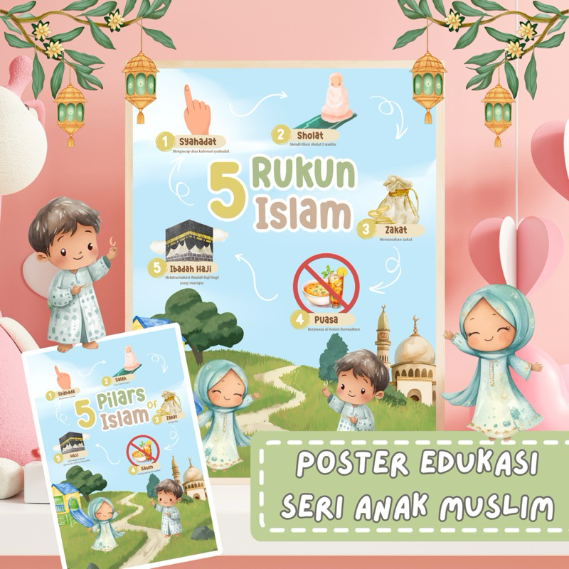 Jual BEBEGENIC - SERI ANAK MUSLIM Poster Edukasi Anak / Poster Belajar ...