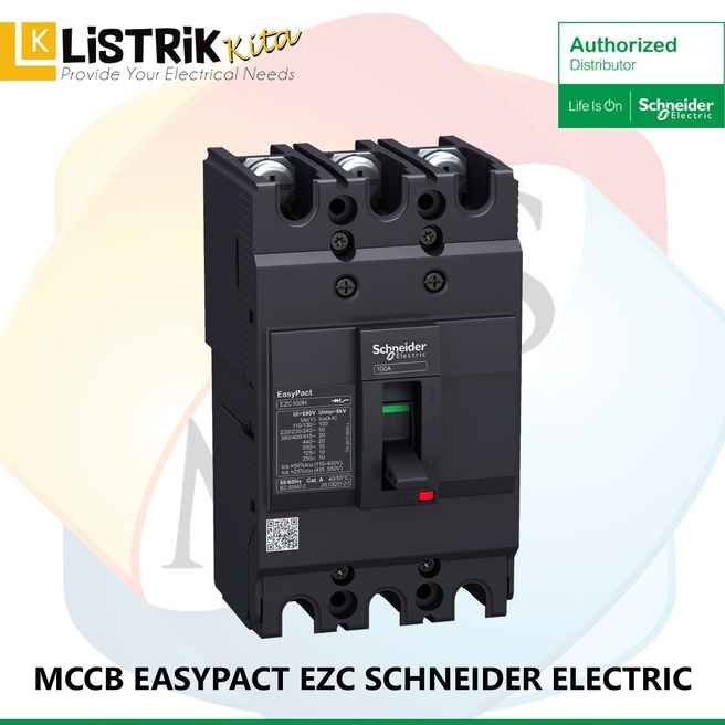 Jual MCCB/NFB 3P EZC100H SCHNEIDER ELECTRIC 80A 30KA/415VAC - EZC100H3080 | Shopee Indonesia