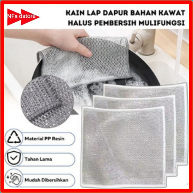Jual Kain Lap Kawat Silver Lap Pencuci Piring Pembersih Serbaguna ...
