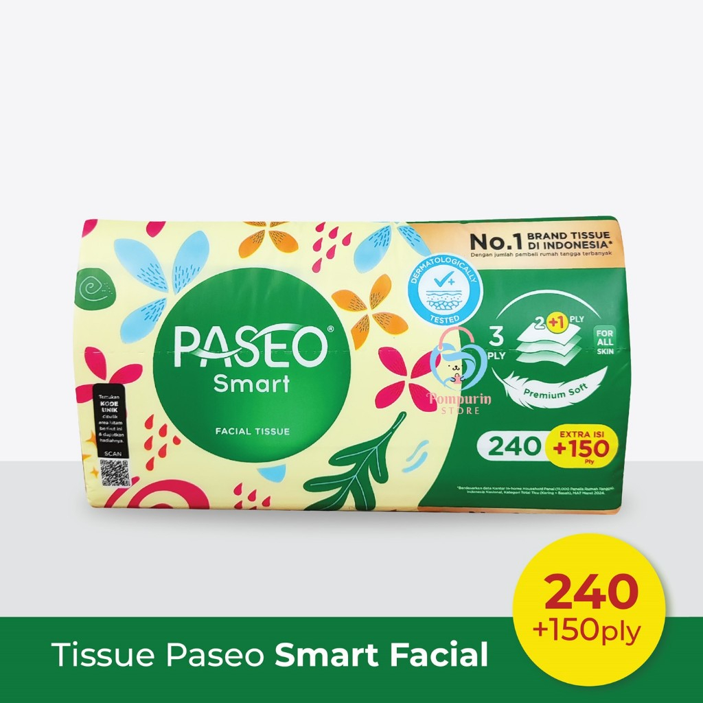 Jual TISU TISSUE PASEO GO SMART 240 + 150 3 PLY JOLI JOLY FACIAL TISU ...