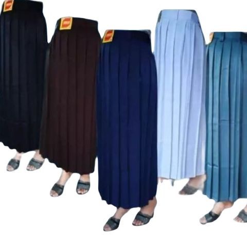 Jual Rok Rempel Sekolah Kerja Putih Hitam Abu SMA Biru SMP Coklat Pramuka Panjang | Shopee Indonesia