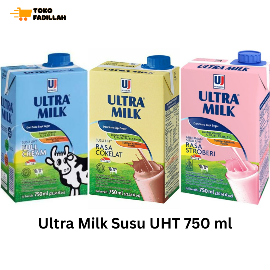 Jual Susu Ultra Milk 750 ml - Full Cream, Cokelat, Strawberry | Shopee ...
