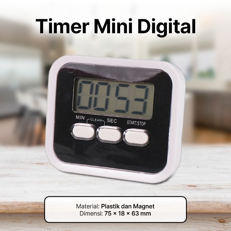 Jual Aihogard II5 - Black Timer Mini Digital Dapur Kitchen Countdown Timer | Shopee Indonesia