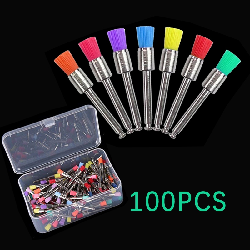 Jual 100pcs/set Dental bur prophy brush flat nylon profilaksis ...