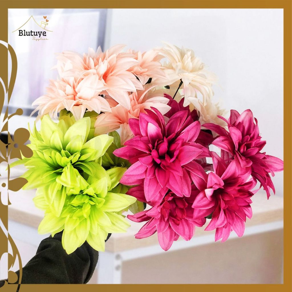 Jual BUNGA KRISAN JUMBO DIAMETER 14CM ARTIFICIAL CABANG 5-ARTIFISIAL ...