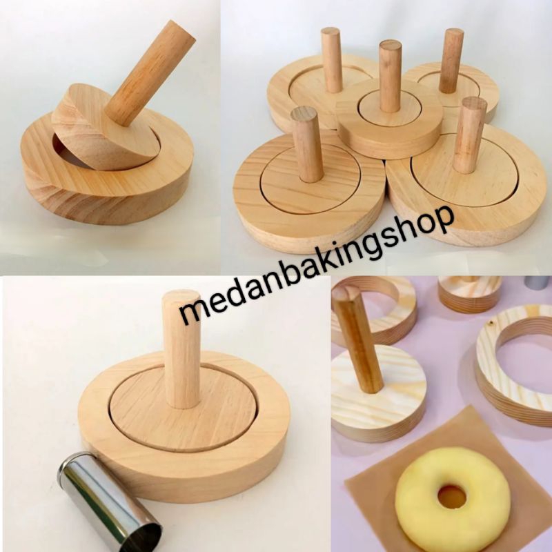 Jual Penekan Adonan Donat/Pembolong Donat/Penekan Donat Kayu/Cetakan ...