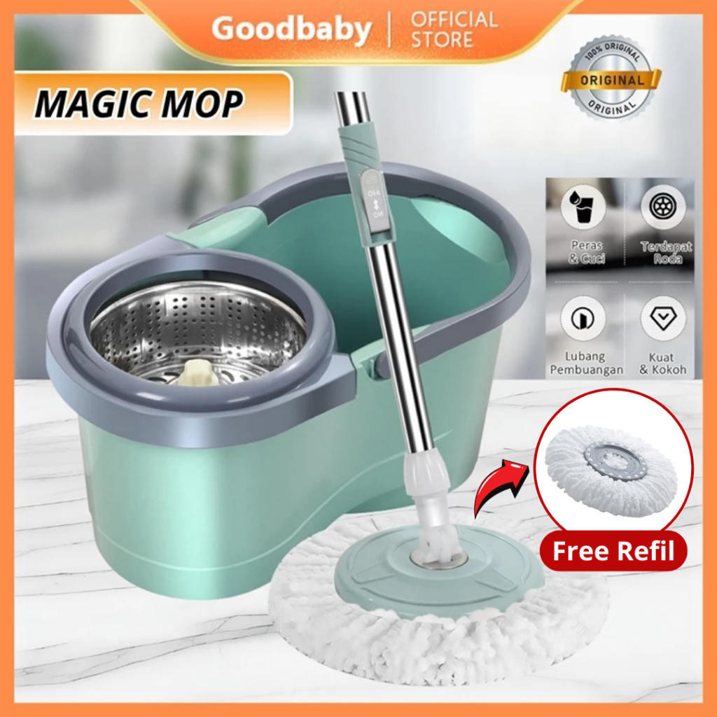 Jual Goodbaby - Alat Pel Lantai Mop Dengan Rol Praktis Kain Pel Putar ...