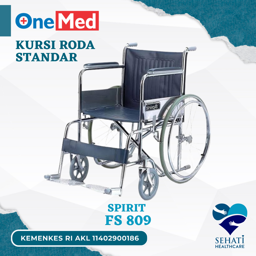 Jual Onemed Kursi Roda Spirit FS809 Standar Wheel Chair Ekonomis FS 809 ...