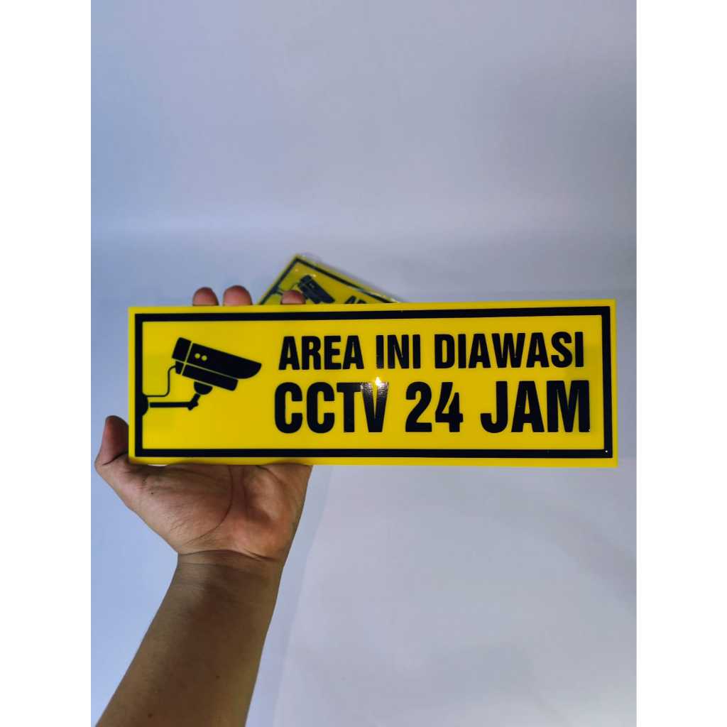 Jual Promo RAMBU PLANG DIAWASI KAMERA CCTV 30CM X 10CM AKRILIK Keren ...