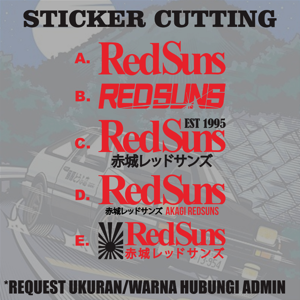 Jual Stiker Initial D RedSuns Cutting / Sticker Anti Air | Shopee Indonesia