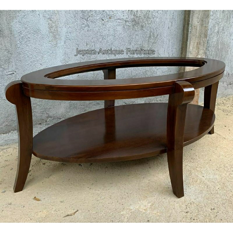 Jual Meja Tamu Model Oval Kayu Jati Produk Furniture Jepara | Shopee ...