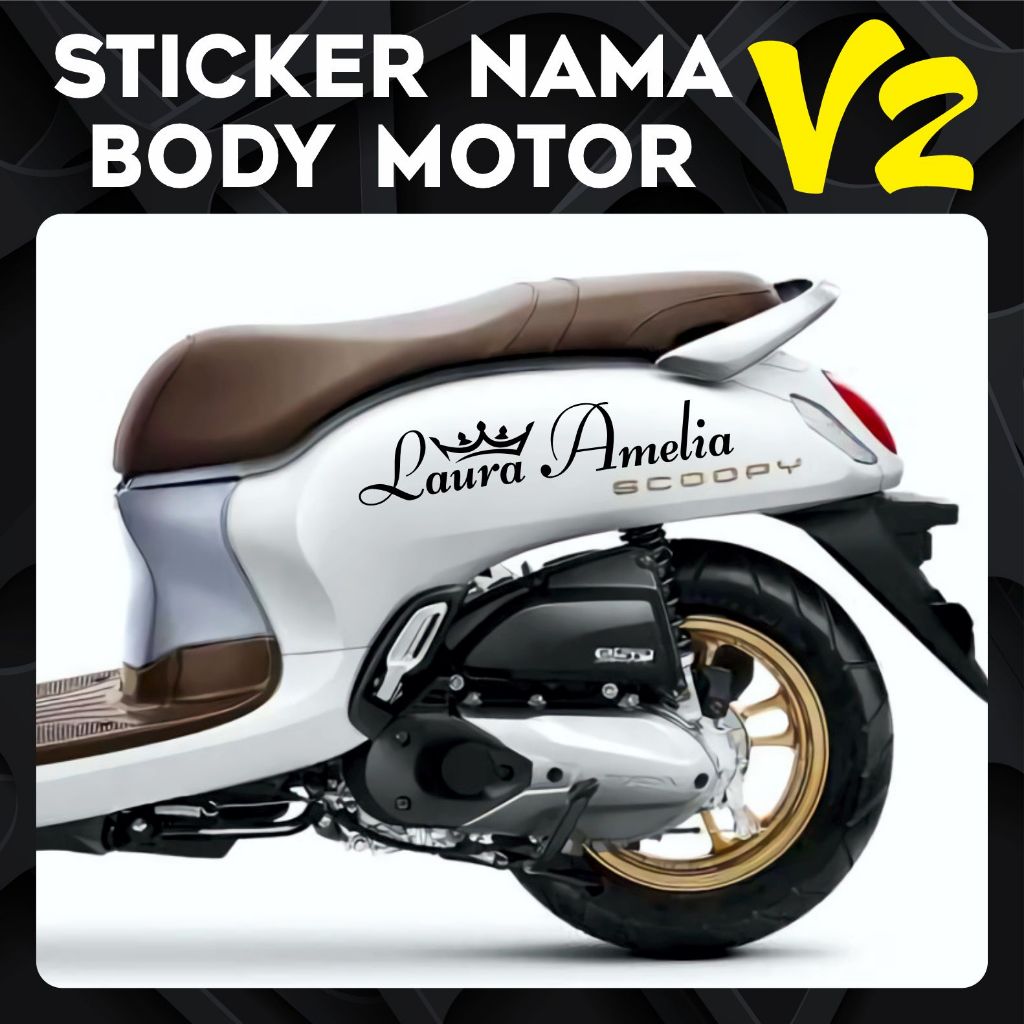 Jual Sticker Nama Body Motor V2 Cutting Kaligrafi Jepang Korea Arab ...