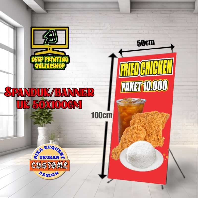 Jual Print Spanduk Banner 50x100 Fried Chicken Custome Design Ready ...