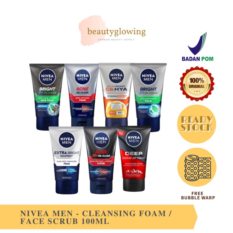 Jual NIVEA MEN Cleansing Foam / Face scrub 100ml - Sabun Muka Pria ...
