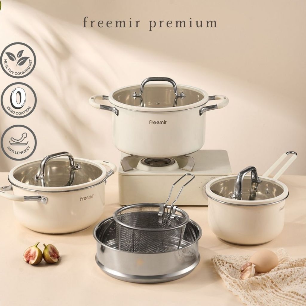 Jual [PREMIUM] freemir Healthy Cooking Set 5 Pcs 304 & 201 Stainless ...