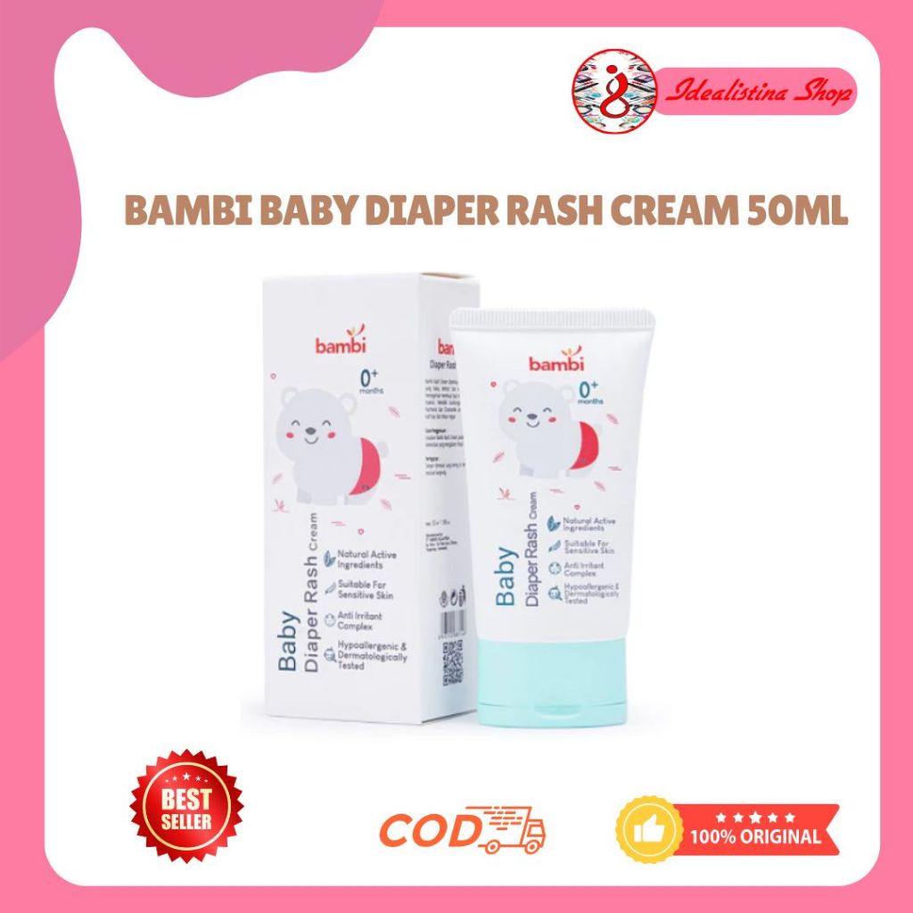 Jual Bambi Baby Diaper Rash Cream 50ml | Shopee Indonesia