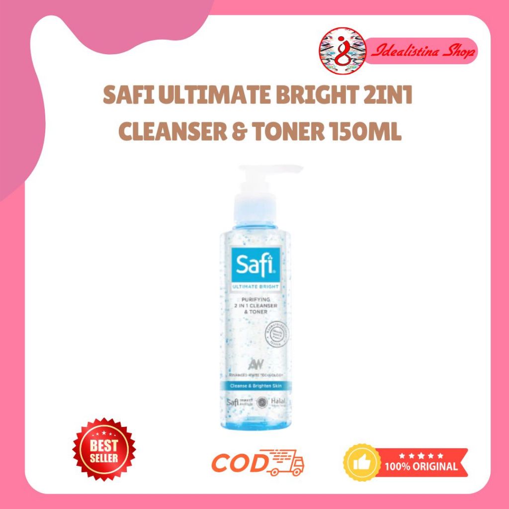 Jual Safi Ultimate Bright 2in1 Cleanser & Toner 150ml | Shopee Indonesia