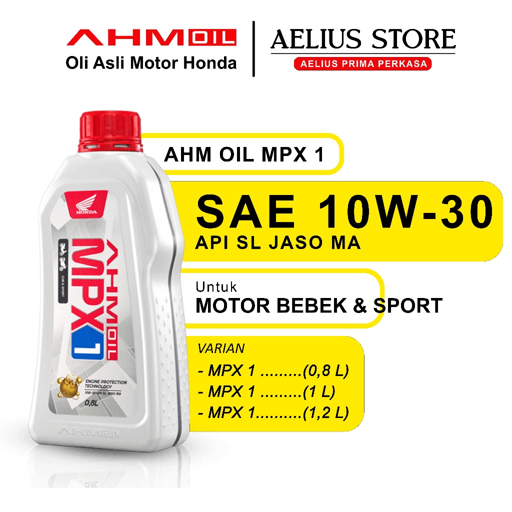 Jual AHM OIL MPX1 10W-30 OLI MESIN MOTOR HONDA MPX 1 OLI ASLI ORIGINAL ...
