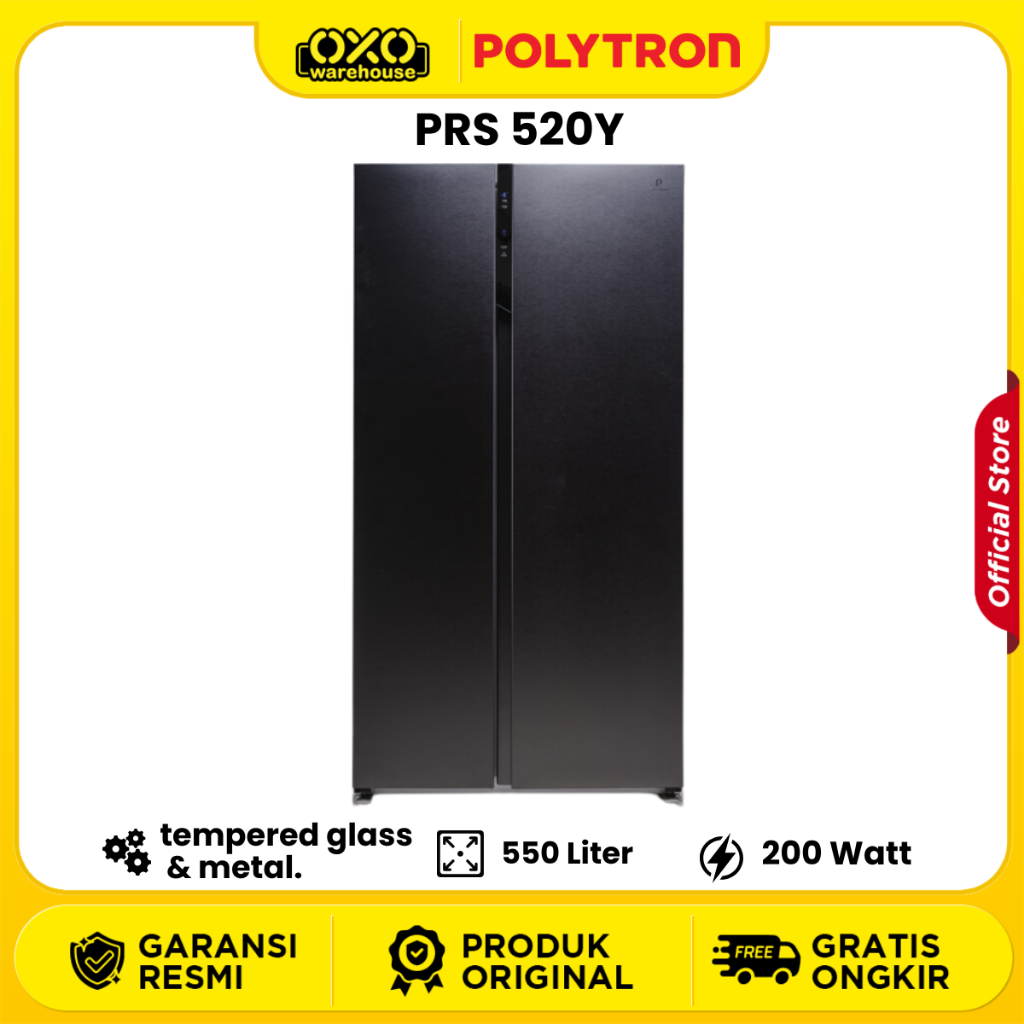 Jual POLYTRON New Side by Side PRS 520Y Kulkas 2 Pintu Kapasitas 550 ...