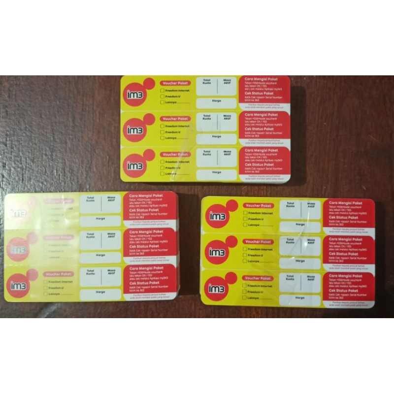 Jual Voucher Kosong Indosat / IM3 (Isi 150 SN) Exp 31 Desember 2026 ...