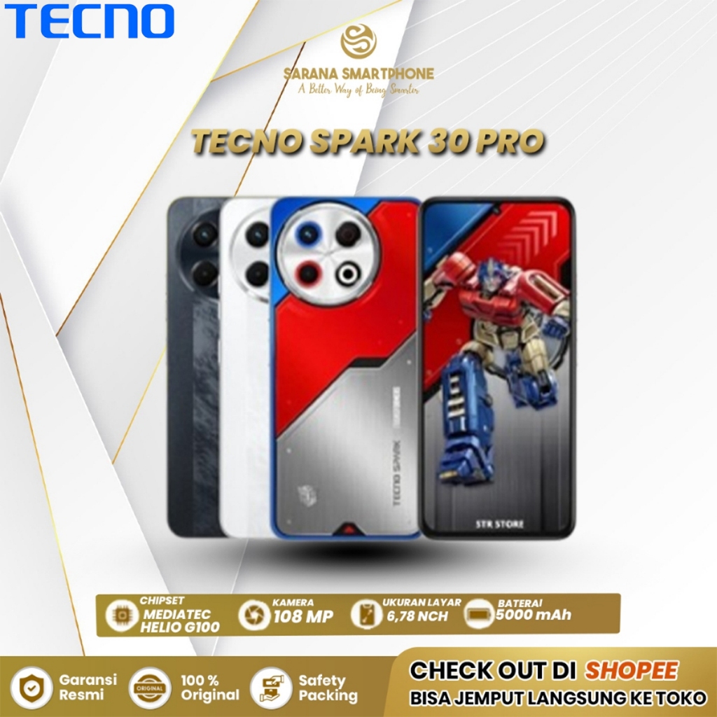Jual Tecno Spark 30 Pro 8+8GB/128GB 120Hz AMOLED Display 108MP Main Camera 5.000mAh MediaTek ...