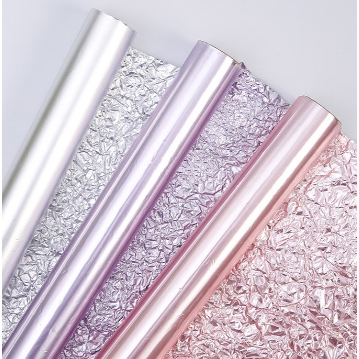 Jual METALLIC FOIL SINOWRAP CELLOPHANE WRAPPING PAPER ( ROLL) | Shopee ...