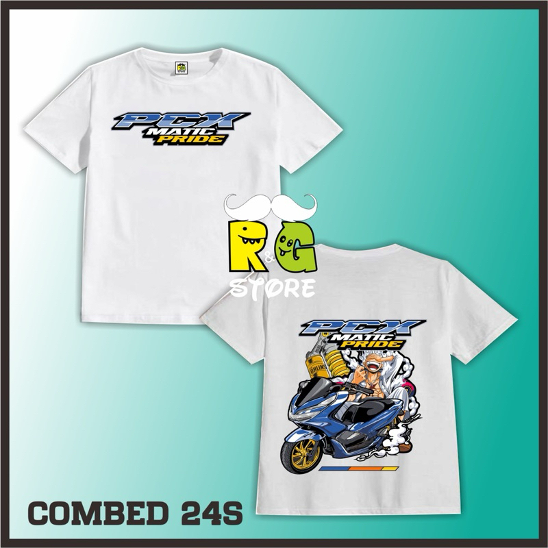 Jual Kaos Sablon Motor PCX bahan katun combed 24s Sablon DTF | Shopee Indonesia