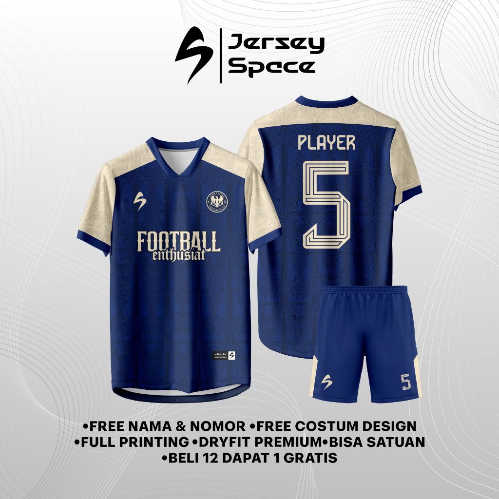 Jual JS47 - Jersey Futsal Full Printing Free Design Nama Nomor Punggung ...