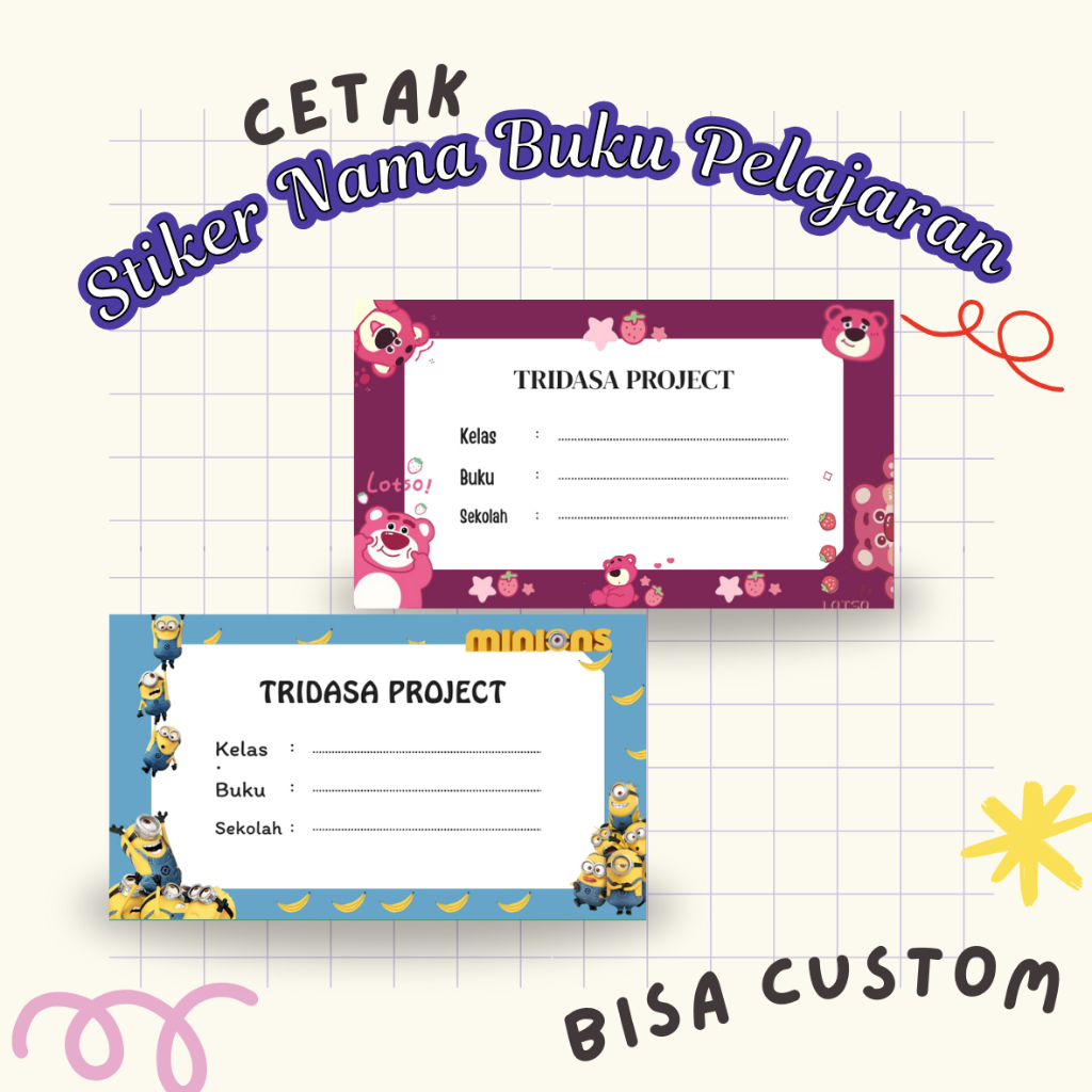Jual Stiker Label Nama | Label Mapel | Stiker Nama Buku | Stiker Label ...