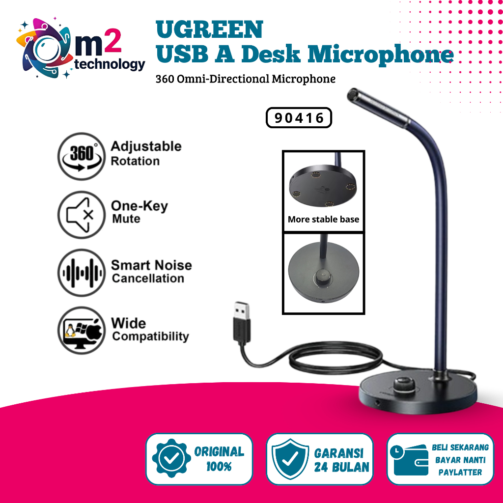 Jual UGREEN USB Microphone Desktop Computer PC Mic for Streaming Podcasting Gaming Mic - 90416 ...