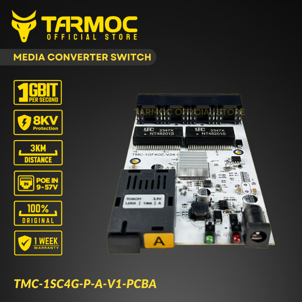 Jual Tarmoc TMC-1SC4G-P-V1-PCBA | Media Converter Switch 1 FO 4 LAN ...